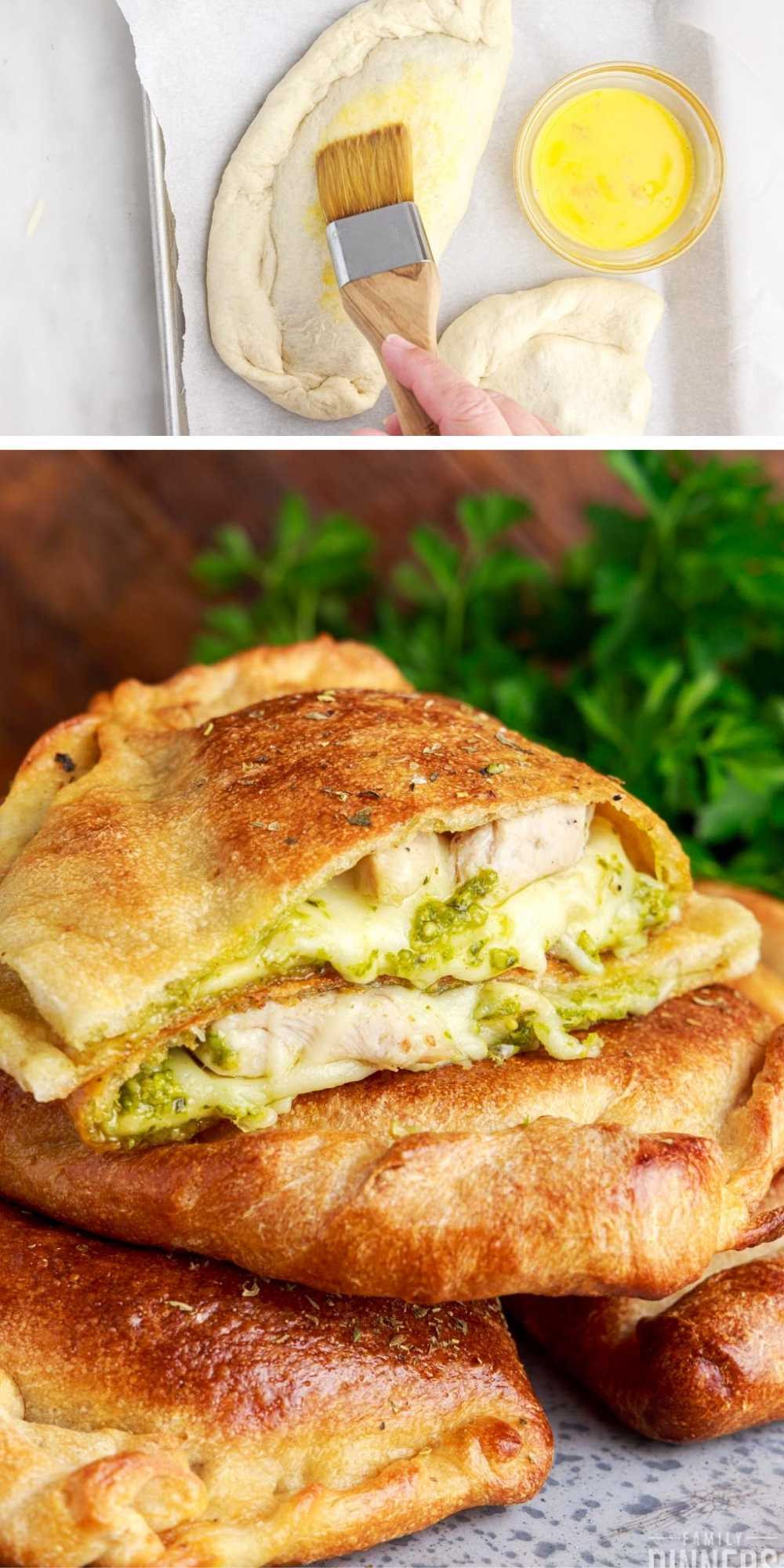 Chicken Pesto Calzone - Family Dinners