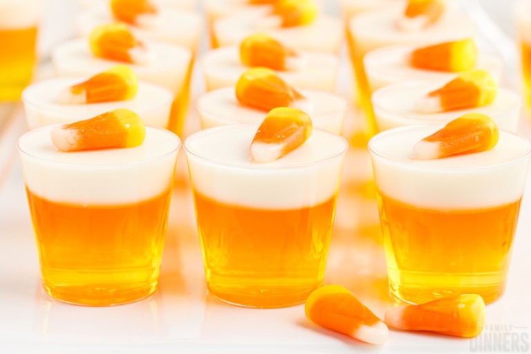 Candy Corn Jello Shots - Family Dinners