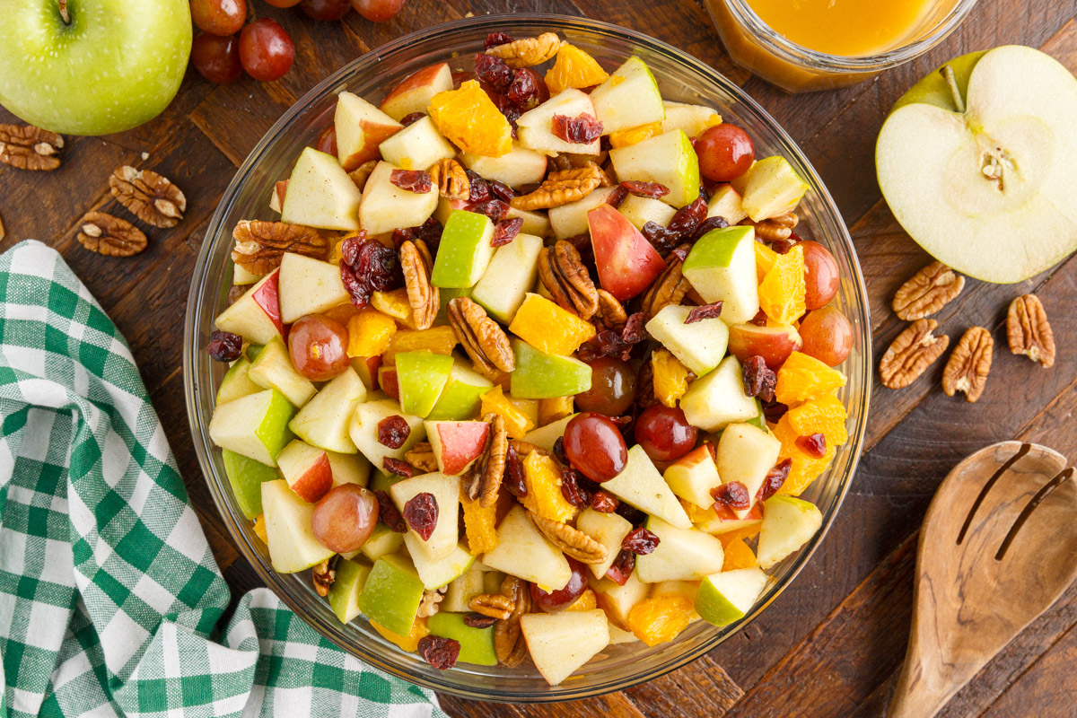 Fall Fruit Salad For Thanksgiving And Christmas (With Dressing)