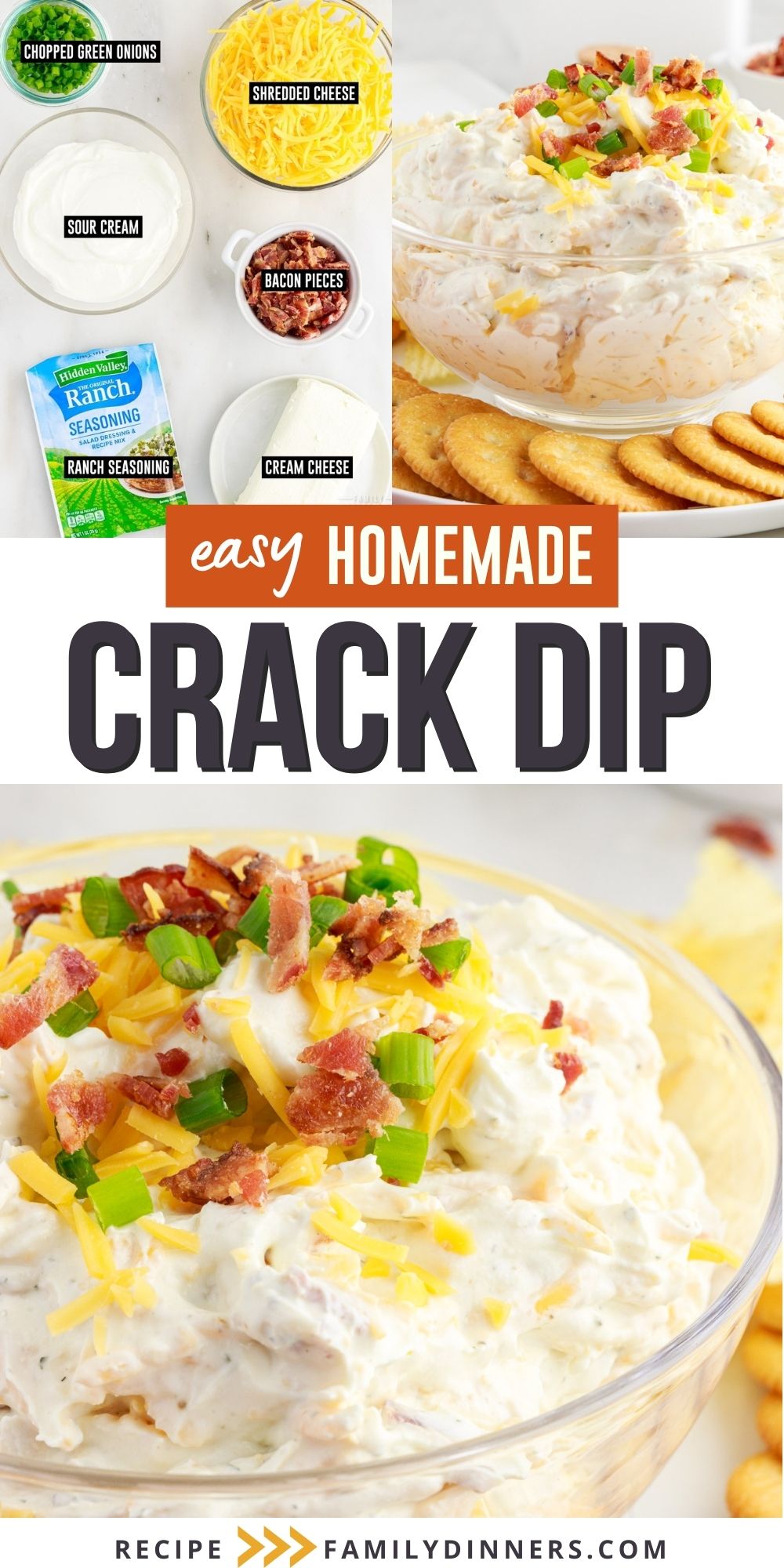 Crack Dip Recipe (Cheesy Bacon Ranch Chip Dip)